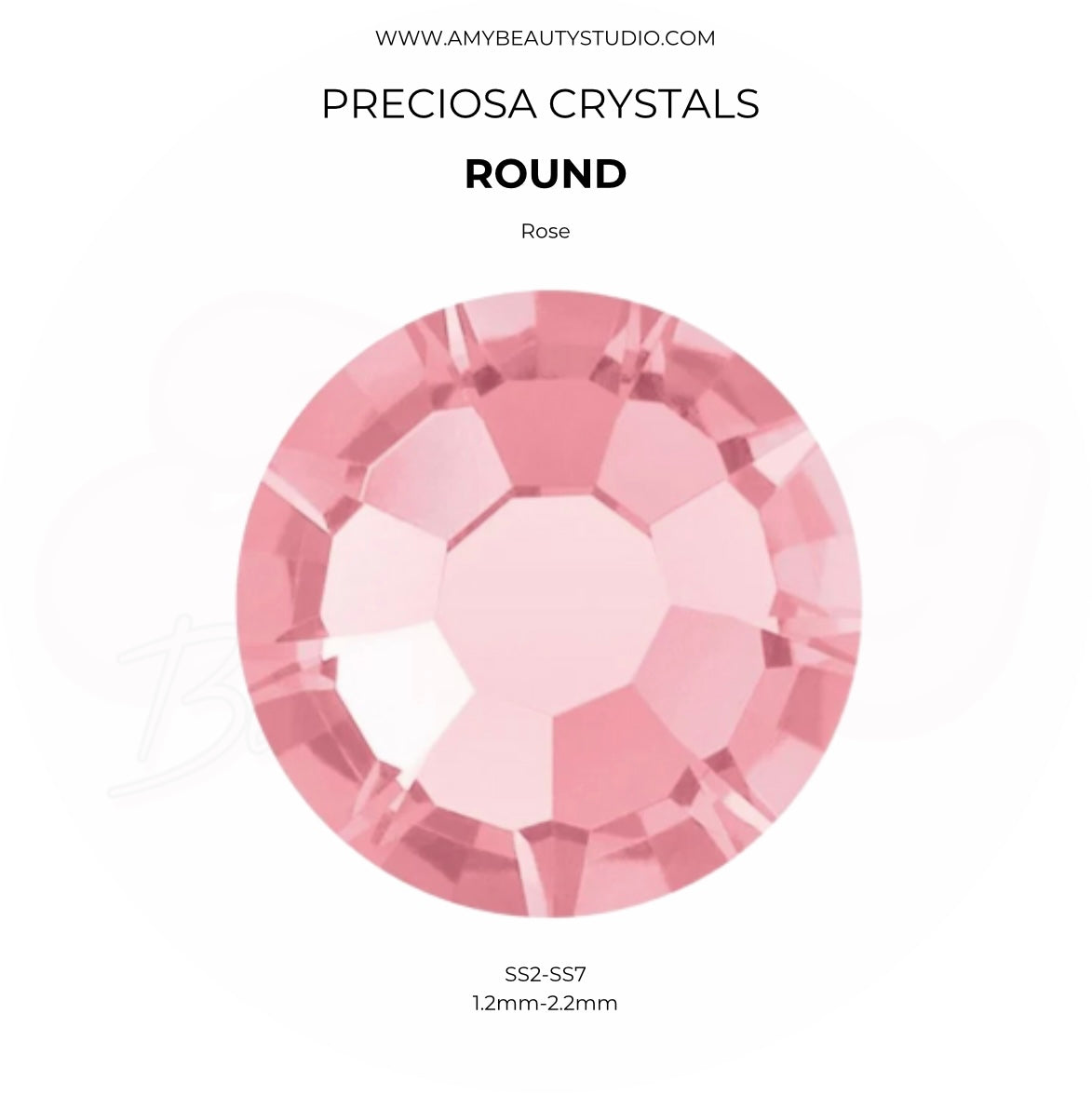 Cristales Preciosa redondos - Rose – Amy Beauty Studio